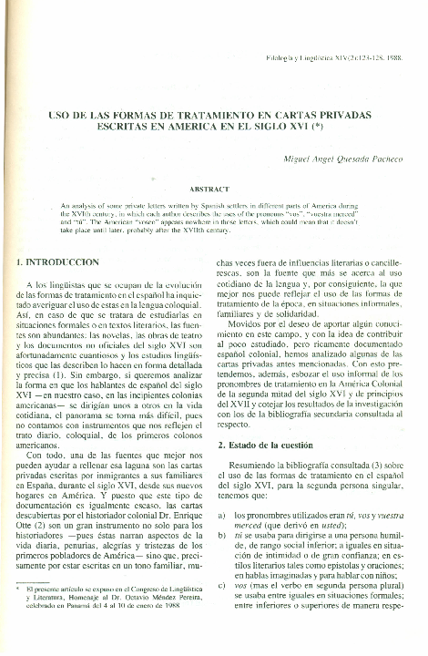 (PDF) Uso de las formas de tratamiento en cartas privadas escritas en ...