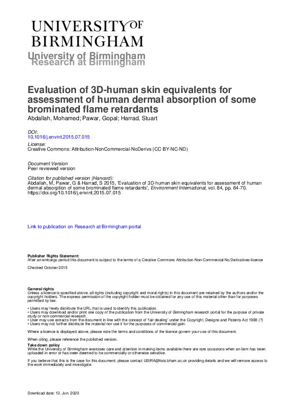 (PDF) Evaluation of 3D-human skin equivalents for assessment of human ...