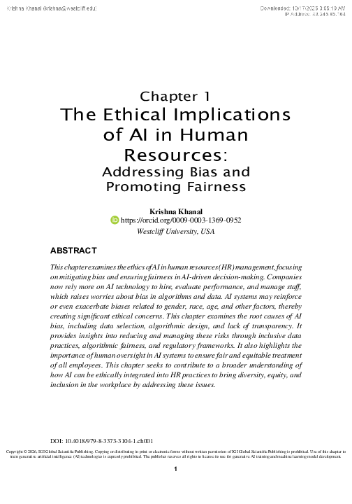 (PDF) The Ethical Implications of AI in Human Resources: Addressing Bias and Promoting Fairness