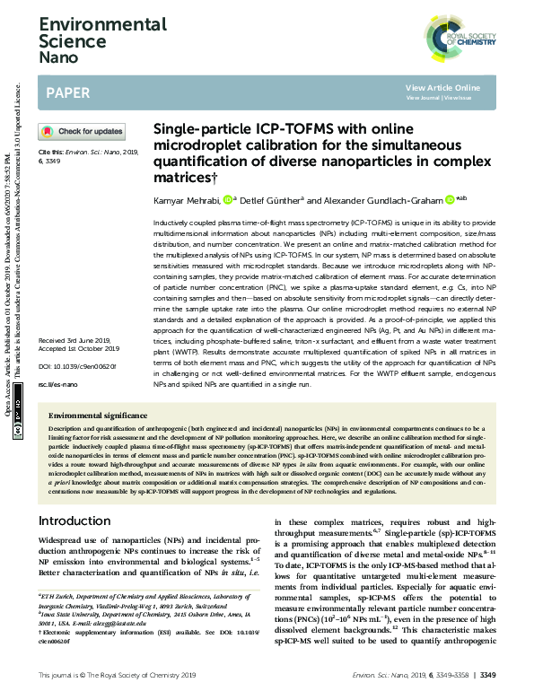 (PDF) Single-particle ICP-TOFMS with online microdroplet calibration ...