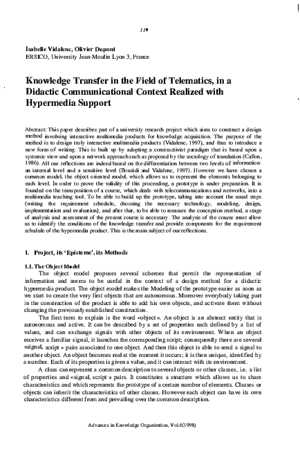 (PDF) Knowledge Transfer in the Field of Telematics, in a Didactic ...