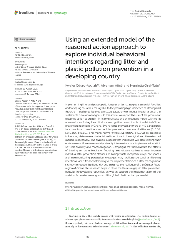 (PDF) Using an extended model of the reasoned action approach to ...