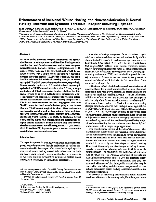 (PDF) Enhancement of incisional wound healing and neovascularization in ...