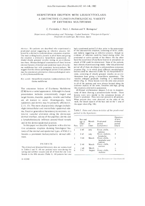 (PDF) Herpetiform eruption with leukocytoclasis: a distinctive clinico ...