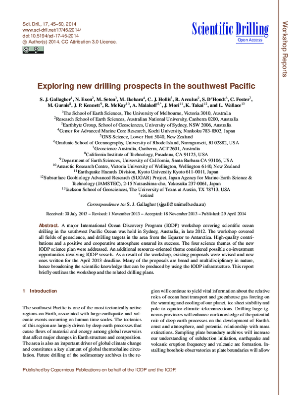 (PDF) Exploring new drilling prospects in the southwest Pacific