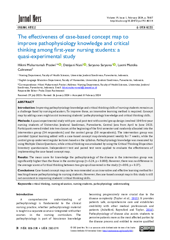 (PDF) The effectiveness of case-based concept map to improve ...