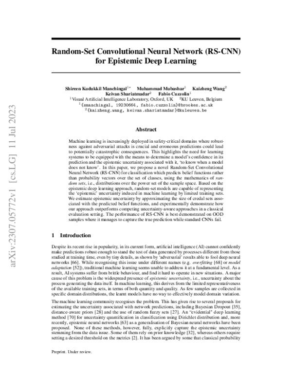 (PDF) Random-Set Convolutional Neural Network (RS-CNN) for Epistemic ...