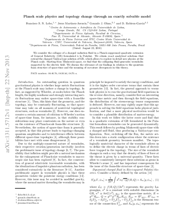 (PDF) Planck scale physics and topology change through an exactly ...