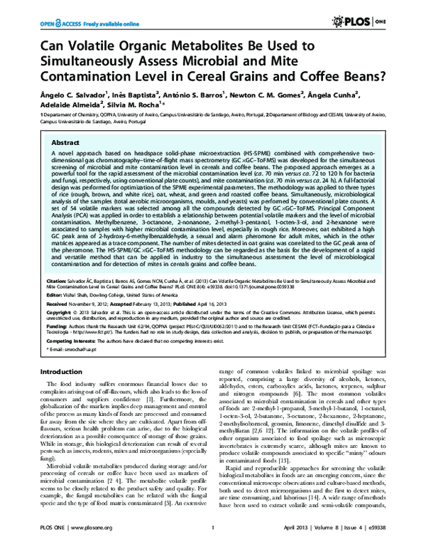 (PDF) Can Volatile Organic Metabolites Be Used to Simultaneously Assess ...