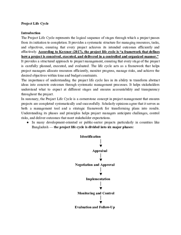 (PDF) Project Life Cycle