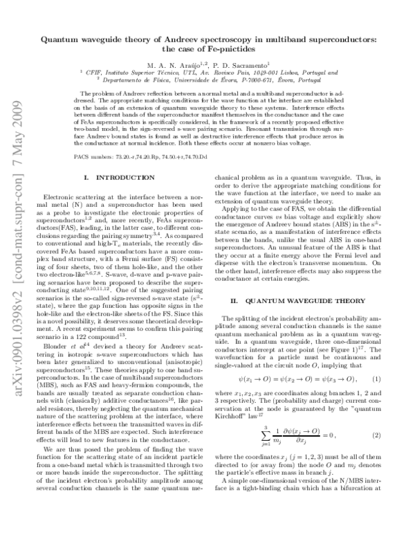(PDF) Quantum waveguide theory of Andreev spectroscopy in multiband ...