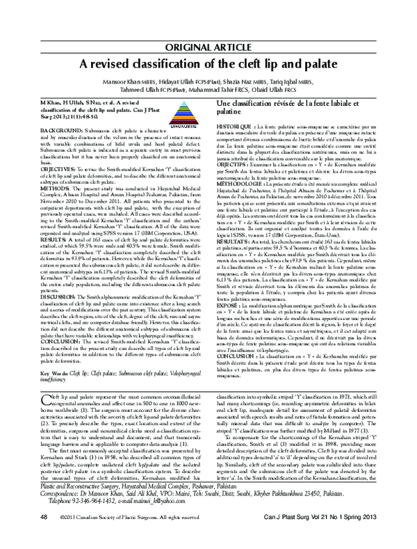 (PDF) A revised classification of the cleft lip and palate