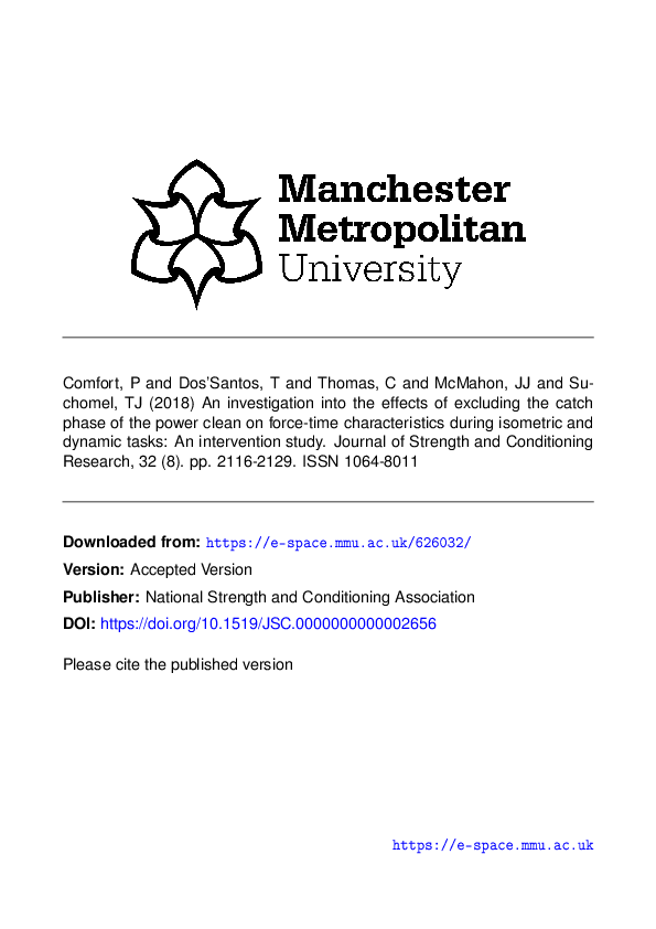 (PDF) An Investigation Into the Effects of Excluding the Catch Phase of ...