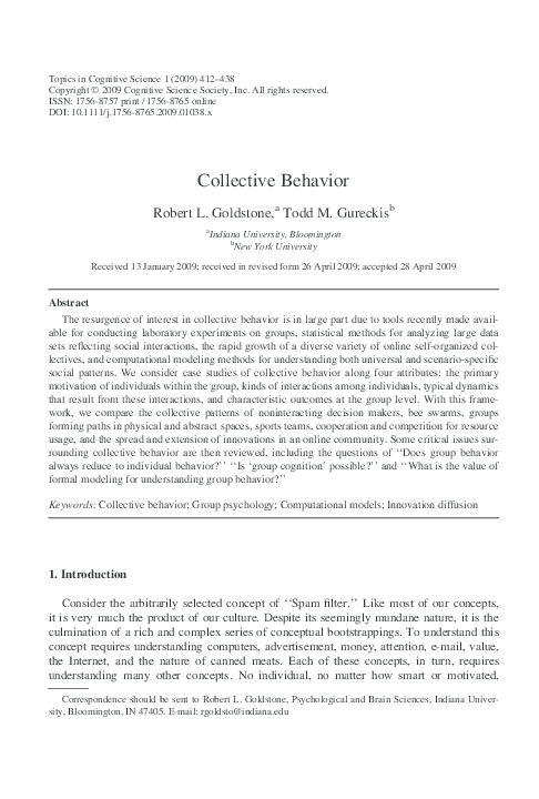 (PDF) Collective behavior