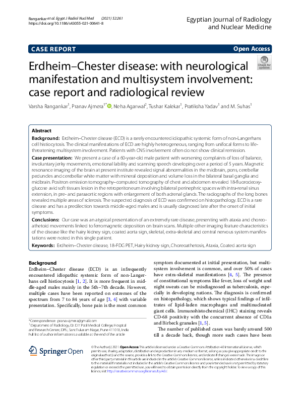 (PDF) Erdheim–Chester disease: with neurological manifestation and ...