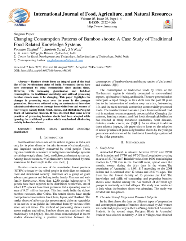 (PDF) Changing Consumption Patterns of Bamboo shoots: A Case Study of ...