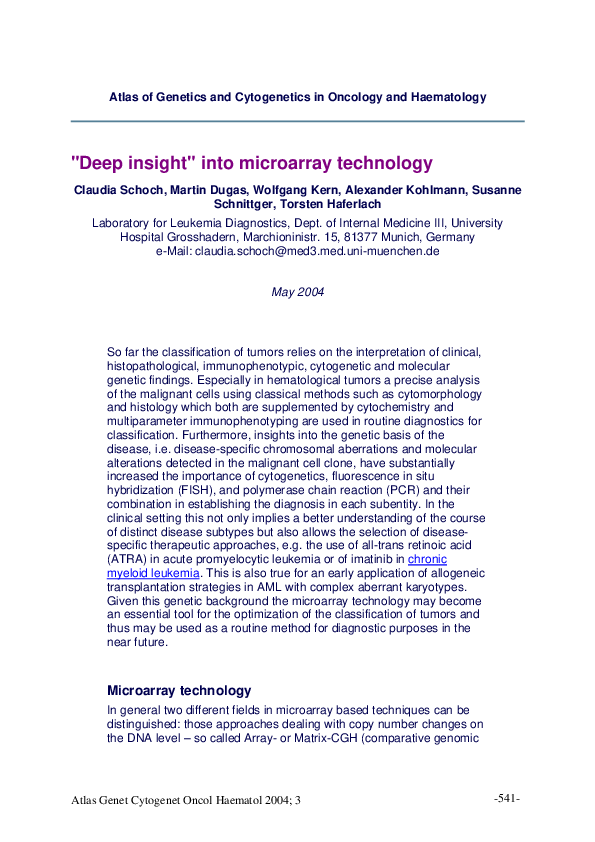 (PDF) Atlas of Genetics and Cytogenetics in Oncology and Haematology
