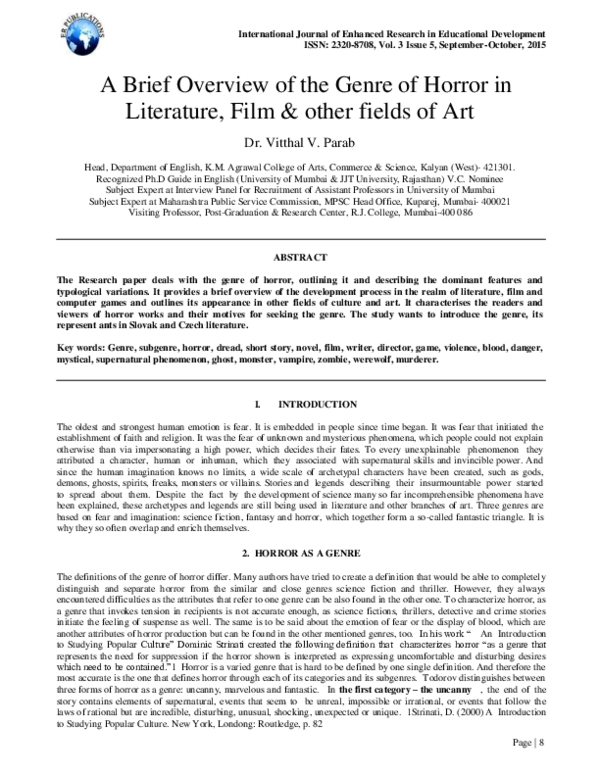 (PDF) A Brief Overview of the Genre of Horror in Literature, Film ...