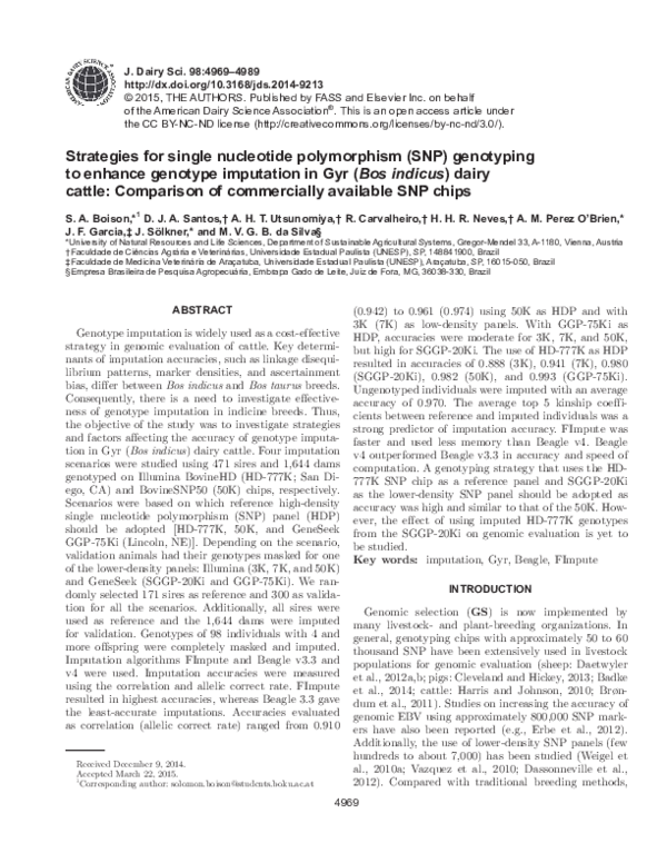 (PDF) Strategies for single nucleotide polymorphism (SNP) genotyping to ...