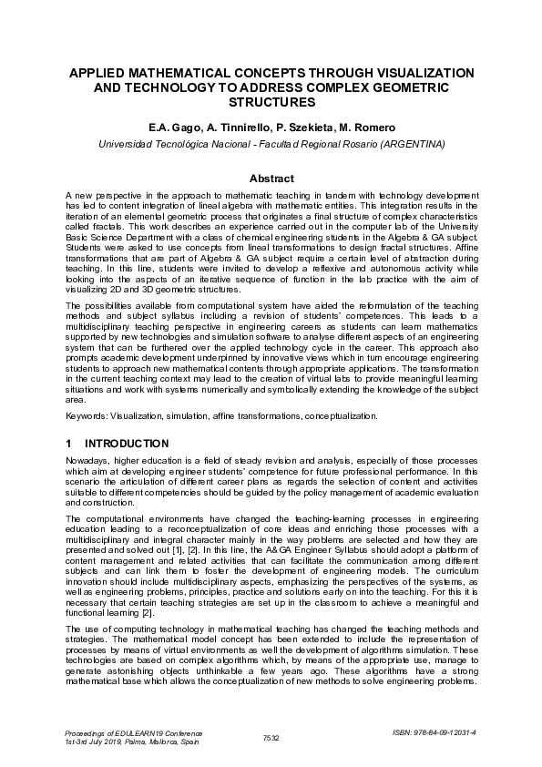 (PDF) Applied Mathematical Concepts Through Visualization and ...