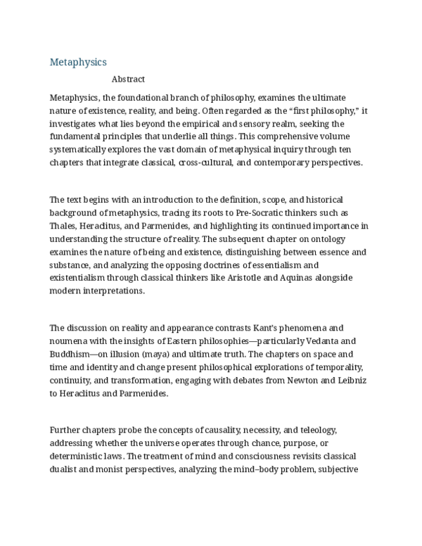 (PDF) Metaphysics