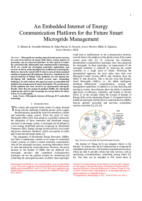 (PDF) An Embedded Internet of Energy Communication Platform for the ...