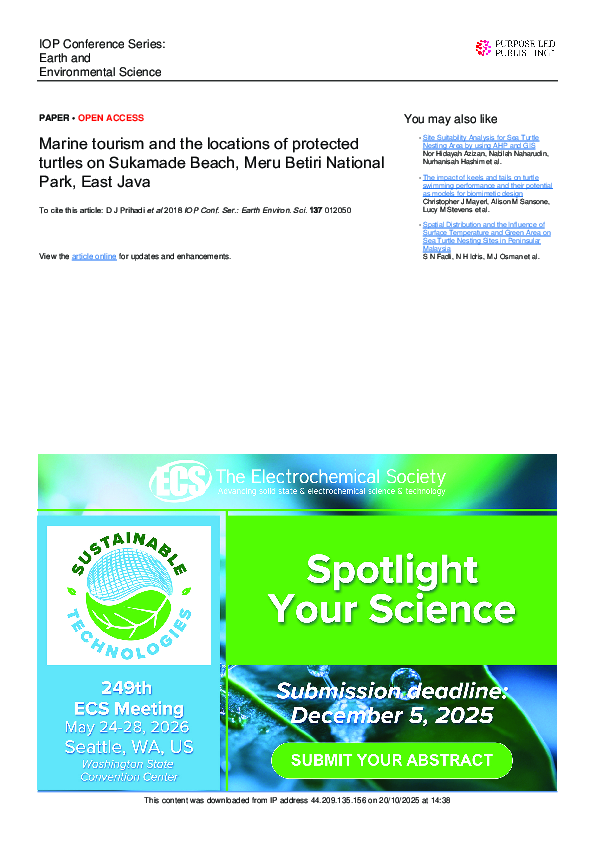 (PDF) Marine tourism and the locations of protected turtles on Sukamade ...