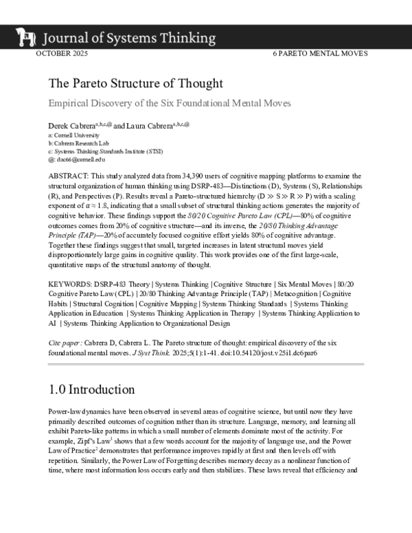 (PDF) The Pareto Structure of Thought: Empirical Discovery of the Six ...