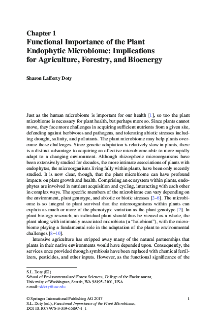 (PDF) Functional Importance of the Plant Endophytic Microbiome ...