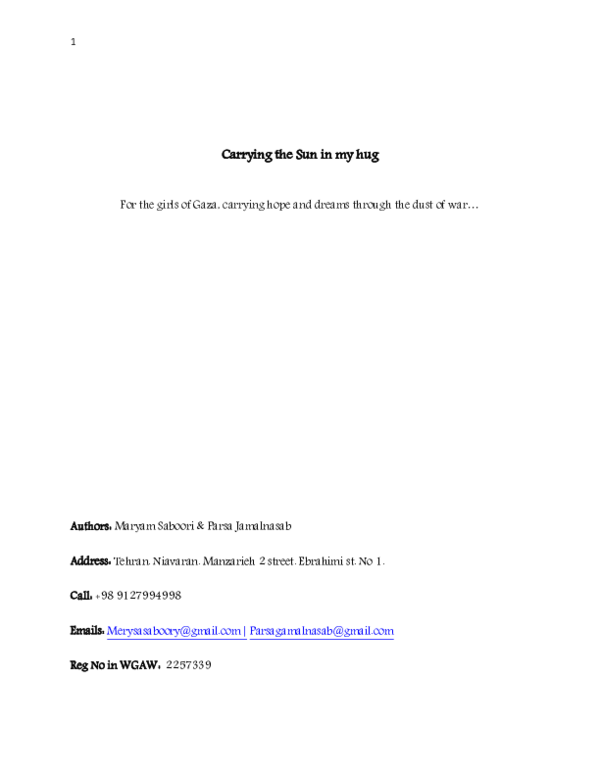 (PDF) "Carrying the Sun in my hug"