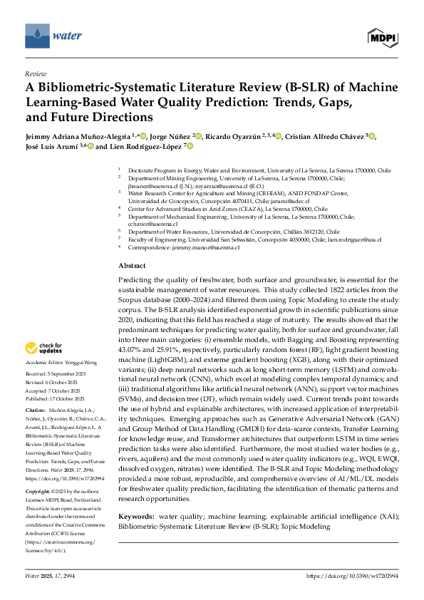 (PDF) A Bibliometric-Systematic Literature Review (B-SLR) of Machine Learning-Based Water ...