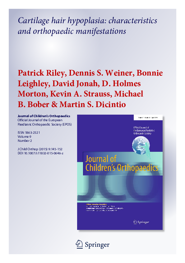 (PDF) Cartilage hair hypoplasia: Characteristics and orthopaedic ...