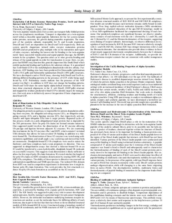 (PDF) Escherichia Coli Redox Enzyme Maturation Proteins, TorD and DmsD ...