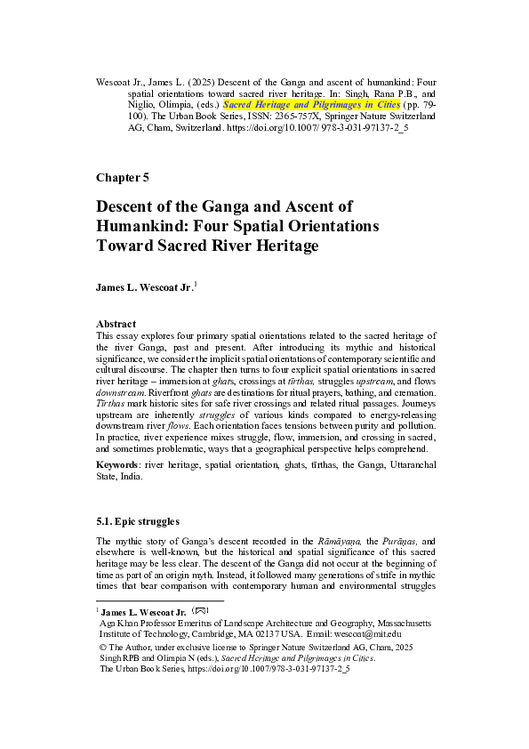 (PDF) Descent of the Ganga and Ascent of Humankind: Four Spatial ...