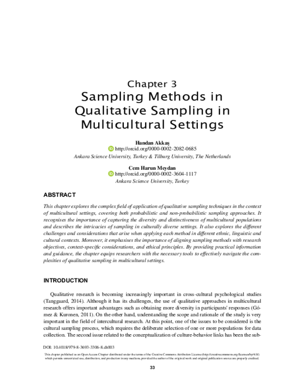 (PDF) Sampling Methods in Qualitative Sampling in Multicultural Settings