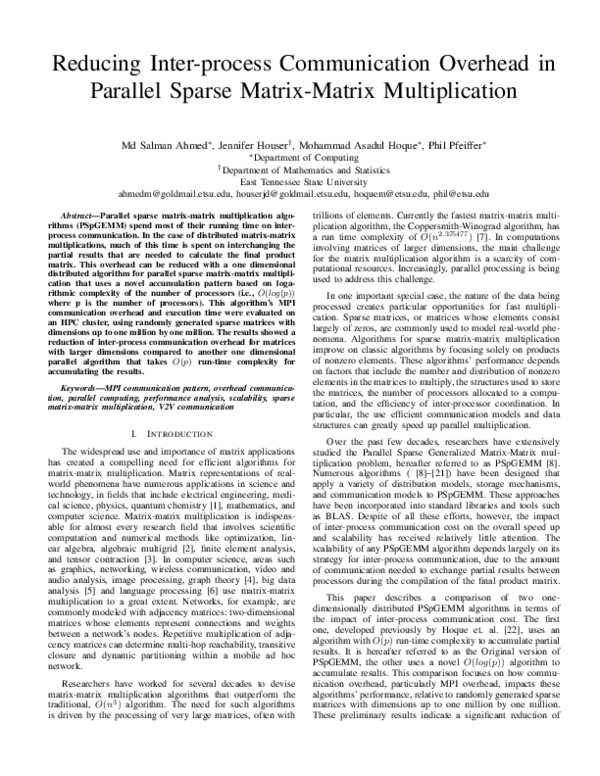(PDF) Reducing Inter-Process Communication Overhead in Parallel Sparse ...