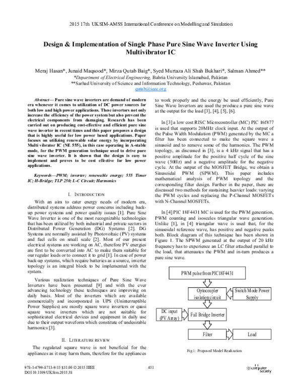 (PDF) Design and Implementation of Single Phase Pure Sine Wave Inverter ...