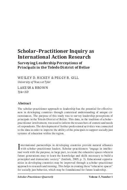 (PDF) Scholar-Practitioner Inquiry as International Action Research ...