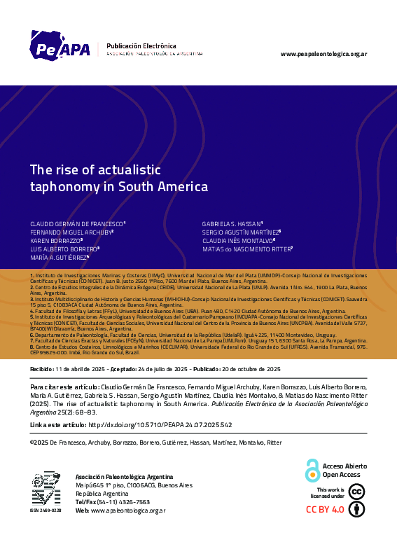 (PDF) The rise of Actualistic Taphonomy in South America // El ...