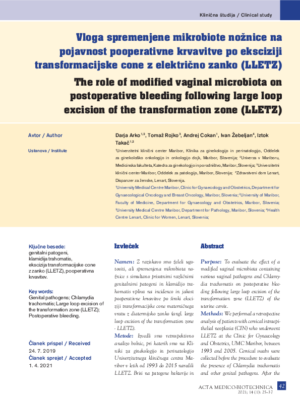 (PDF) The role of modified vaginal microbiota on postoperative bleeding ...