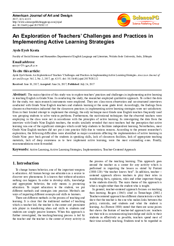 (PDF) An Exploration of Teachers’ Challenges and Practices in ...
