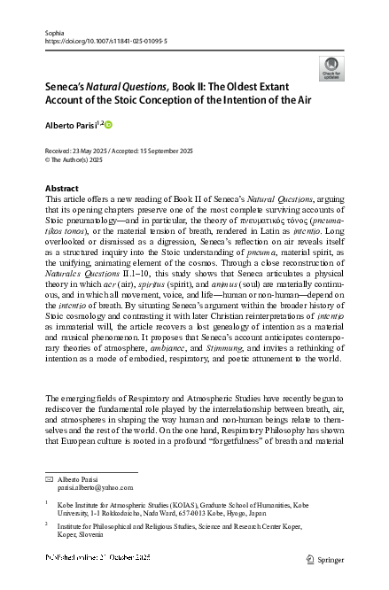 (PDF) Seneca's Natural Questions, Book II: The Oldest Extant Account of ...