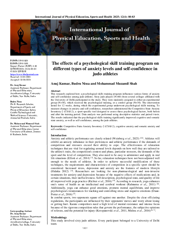 (PDF) The effects of a psychological skill training program on ...