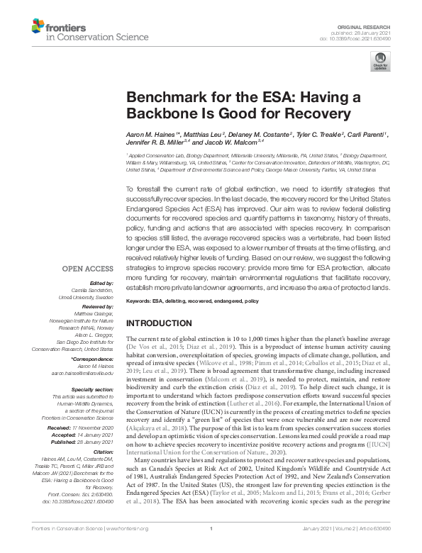 (PDF) Benchmark for the ESA: Having a Backbone Is Good for Recovery