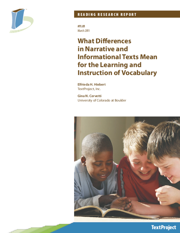 (PDF) What Differences in Narrative and Informational Texts Mean for ...