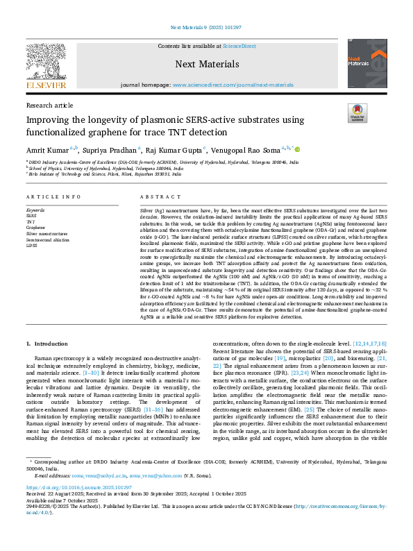 (PDF) Improving the longevity of plasmonic SERS-active substrates using ...