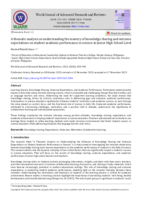 (PDF) A thematic analysis on understanding the mastery of knowledge ...