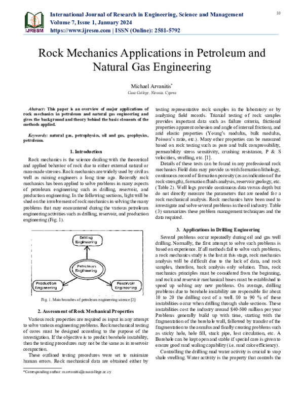 (PDF) Rock Mechanics Applications in Petroleum and Natural Gas Engineering