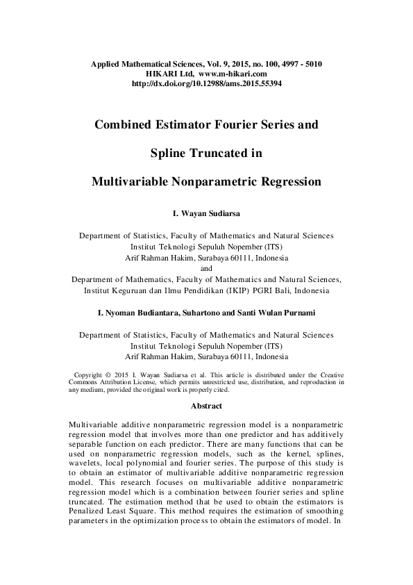 (PDF) Combined estimator Fourier series and spline truncated in multivariable nonparametric ...