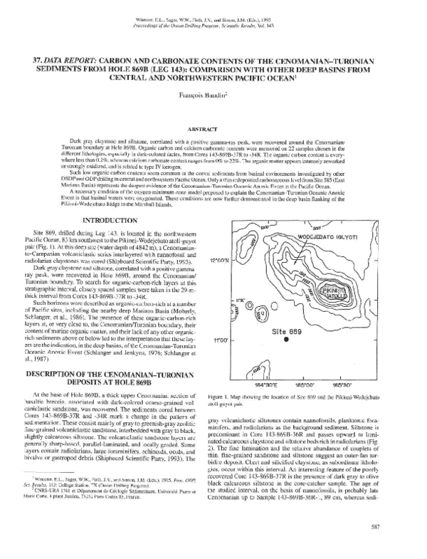 (PDF) Data Report: Carbon and Carbonate Contents of the Cenomanian ...